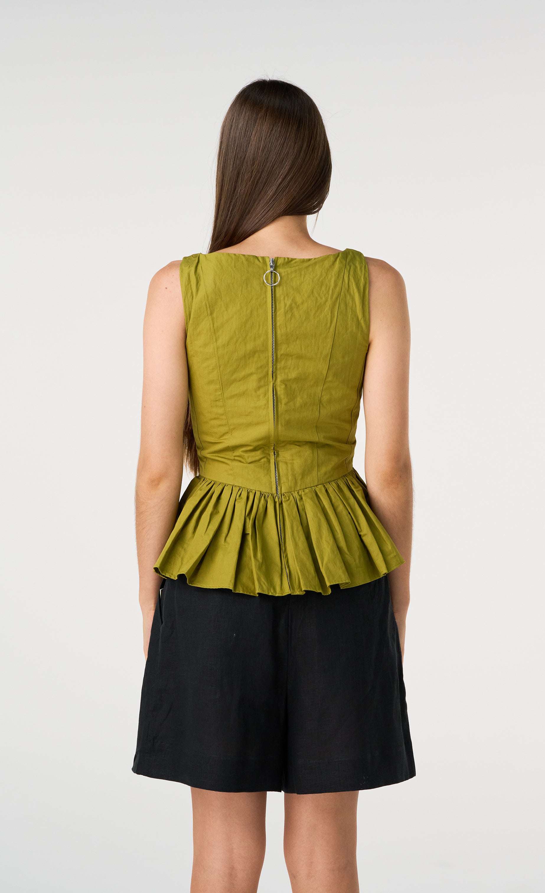 WRINKLED COTTON GATHERED TOP – BRUNI